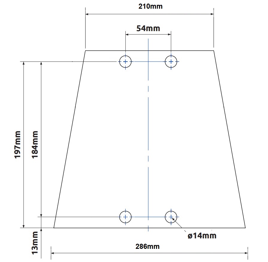 STEEL BASE PLATES: 4 HOLE BASE BOLT DOWN SUITS A 100MM POST - BBD-100-4H