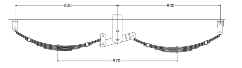 TANDEM SETUP: TANDEM SPRING SETUP A WITH 5 LEAF SPRINGS