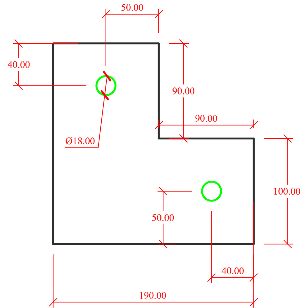 Steel Base Plates: 190 x 190 'L' 10mm Plate with 2 x Holes
