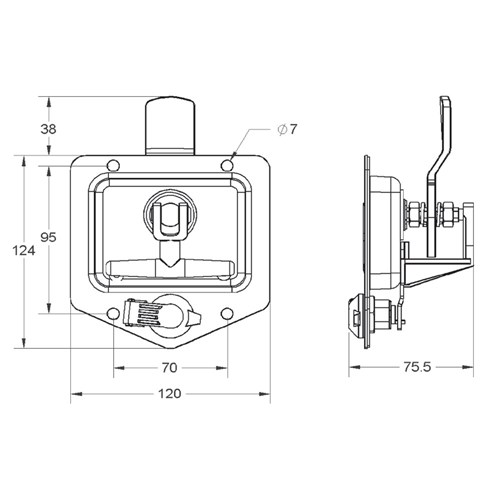 Gates: DROP T STAINLESS STEEL Lock
