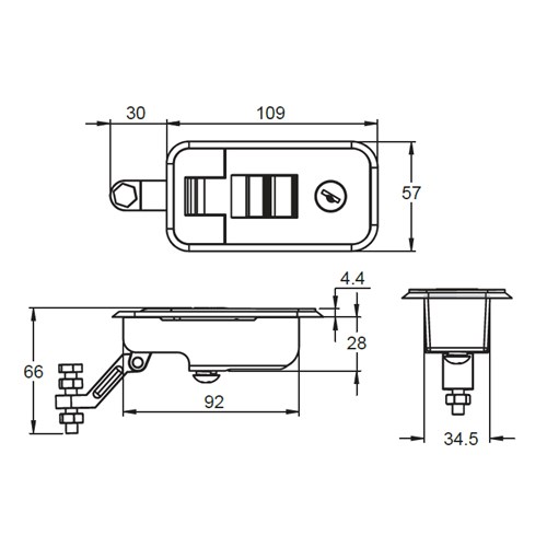 Locks & Latches: LARGE COMPRESSION Lock - GRIP RANGE