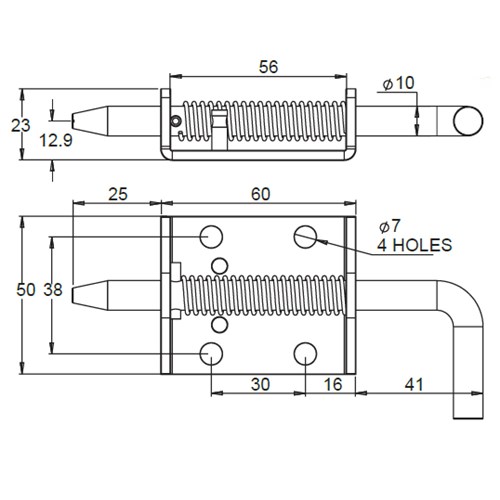 Gates: SPRINGBOLT 10MM SHAFT