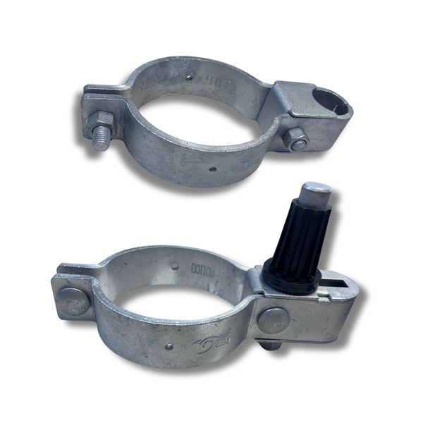 Gates: 80NB CLAMP ON GATE HINGE SET - ADJUSTABLE