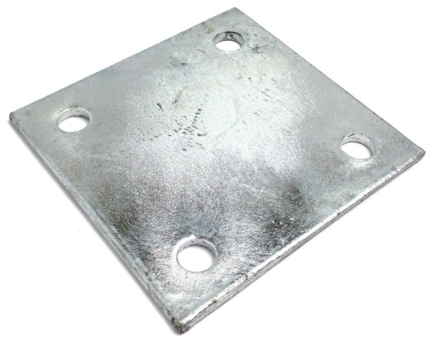 Steel Base Plates: Flange Base Plate 130x130x5mm Hot Dipped Galvanised