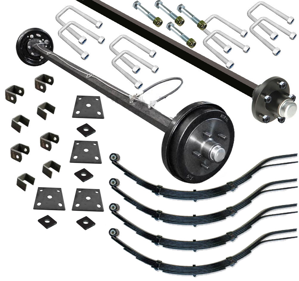 BRAKED DUAL AXLE KITS: 2T Hydrualic Drum And Lazy Axles With Slipper ...