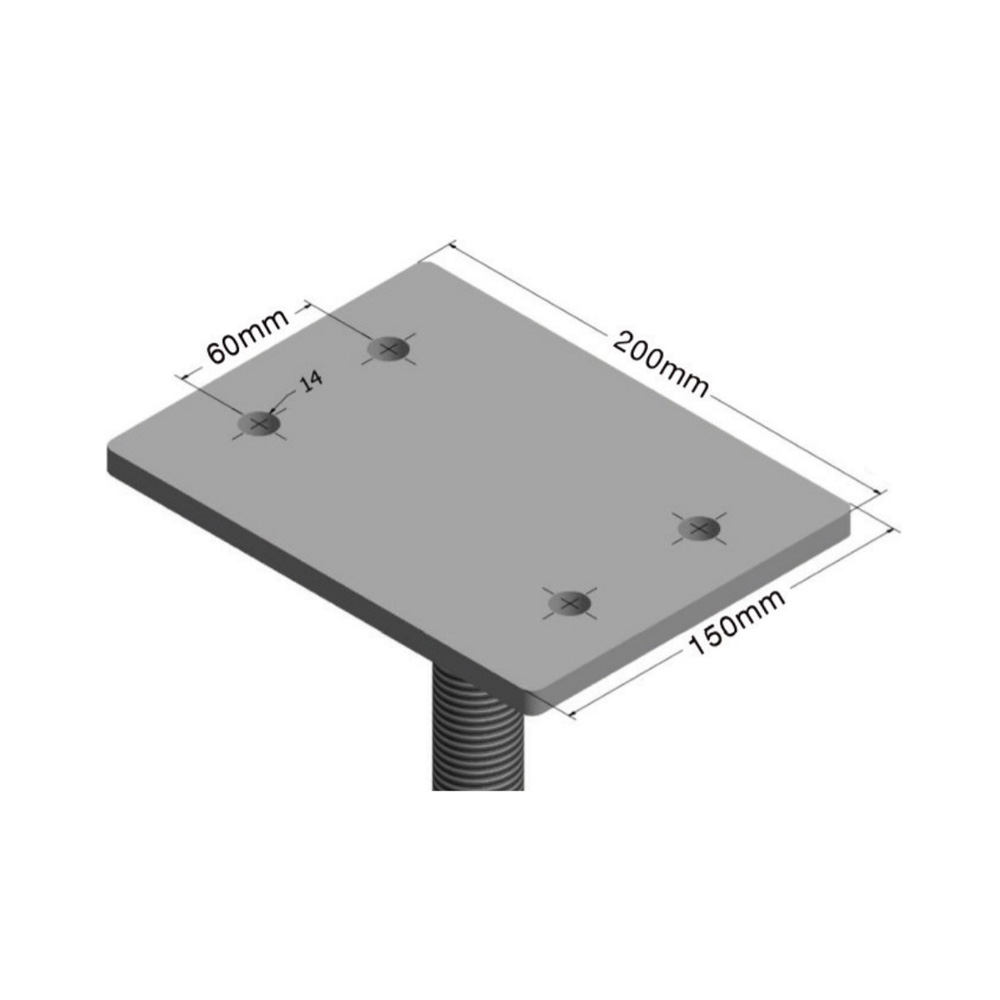 Post Columns Straight 4 Hole 12mm Thick 14mm Bolt Holes S4